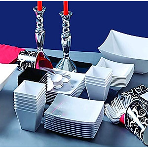 Lillian Tablesettings Plastic Tray - 13"" X 6.25"" | Clear Rectangles Servingware | Pack of 3