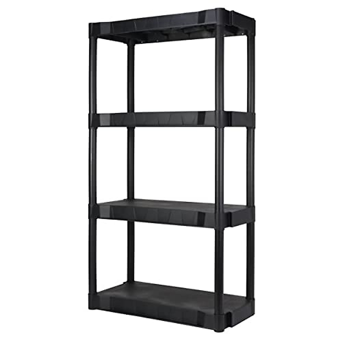 4 Shelf Plastic Shelving Unit, Black