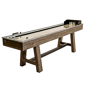 American Legend Stonebridge 9’ LED Light Up Shuffleboard Table with Bowling