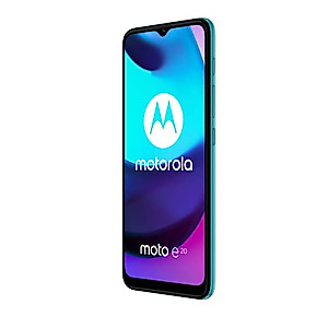 Moto E20 2021 (32GB+2GB) 4G LTE 6.5" Dual SIM GSM Unlocked International Model XT2155 Dual Camera (NOT Verizon Boost Sprint At&T Cricket) (w/Fast Car Charger Bundle) (Coastal Blue)