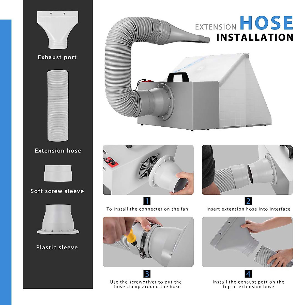 VIVOHOME Portable Airbrush Paint Spray Booth Kit with 3 LED Lights Turn Table and Filter Hose for Model Cake Craft Nail Toy Part