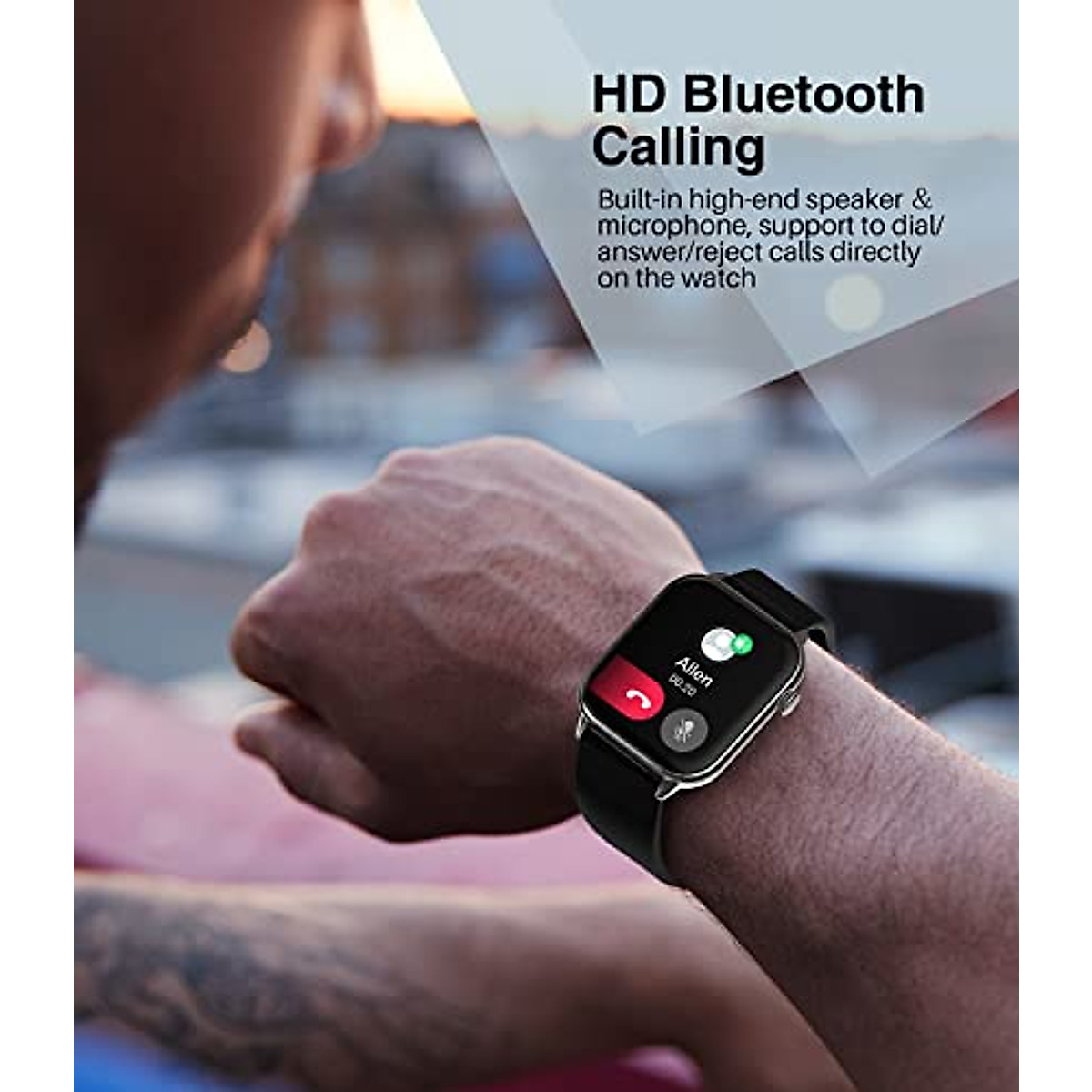 Smart Watch (Answer/Make Call), 1.68" Fitness Tracker Smartwatch for Android iPhone with Blood Pressure Heart Rate Sleep Monitor Pedometer, IP67 Waterproof Smart Watches for Men