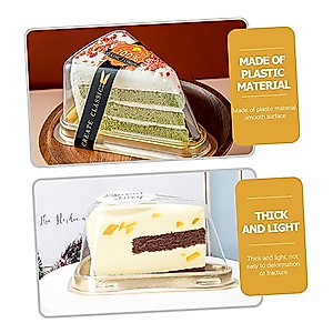 Abaodam 100 Sets Triangular Cake Box Triangle Containers with Lids Cake Tray Transparent Cake Holder Slice Cheesecake Containers Plastic Containers Sandwich Case Mini Pet Pastry Box