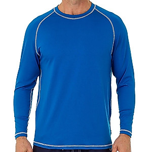 UZZI UPF 50+ Loose Cut Long Sleeve Rashguard Swim T-Shirt (X-Large, Royal)