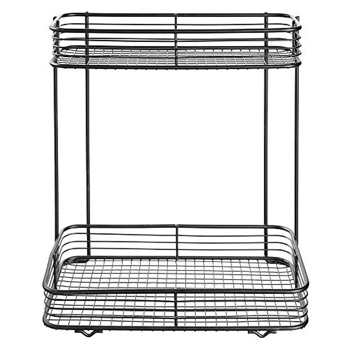 iDesign Vienna Steel Free-Standing 2-Tier Storage Shelf - 5.9" x 9.8" x 10", Matte Black