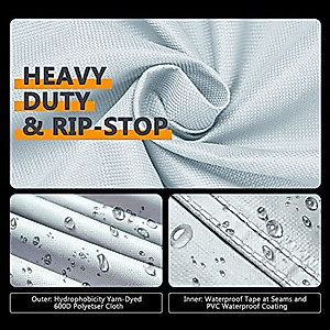 ClawsCover Outdoor Daybed Covers Waterproof,Round/Oval Patio Sectional Couch Bed Furniture Cover with Canopy,Heavy Duty Tearproof 600D Polyester Fabric,All Weather Protection,75"Diax35"/16”H