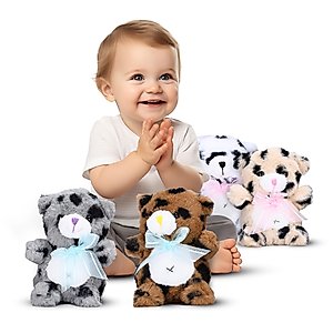 PixieCrush Teddy Bears Stuffed Animals Bundles - Big Teddy Bear for Baby Shower - Teddy Bear for Baby Soft and Durable - Handstitched Nose and Satin Bow Teddy Stuffed - Set of 4 - Polkadot