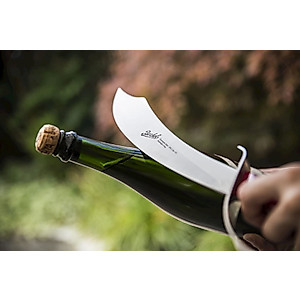 Berkel Superior Champagne Sabre Elegance Red Stainless Steel, Luxury Accessory for Quality Tasting of Champagne or Sparkling Wines, Opening of Bottles, Non-Sharp. Used for theatrical purposes.