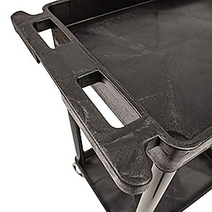 Offex 39.25" H Mobile Multipurpose Utility Tub Cart with 3 Shelves and Push Handle - Black, Great for Warehouse, Garage and More