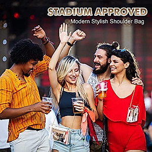 Youshuo Clear Purse for Women Stadium Approved, Clear Crossbody Bag, 2PCS Cute Purses with Chain & Wristlet for Sports Prom Concert Party Present