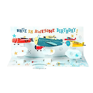 pop up cards panoramic birthday Airplanes!
