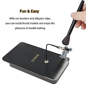 Model Painting Stand Base, 12PCS Bendable Alligator Clip Sticks and Brush Set Modeling Tools for Airbrush Spray Gundam Model Hobby Holder