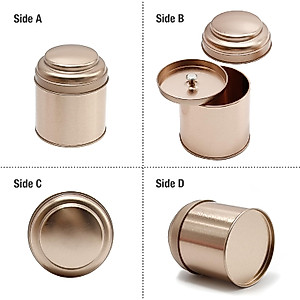 YSDADEEN 6 Pack Tea Tins Canister with Airtight Double Lids, Loose Leaf Tea Storage, 8 oz Round Tin Can Box for Loose Tea Bags Coffee Sugar Candy Spices