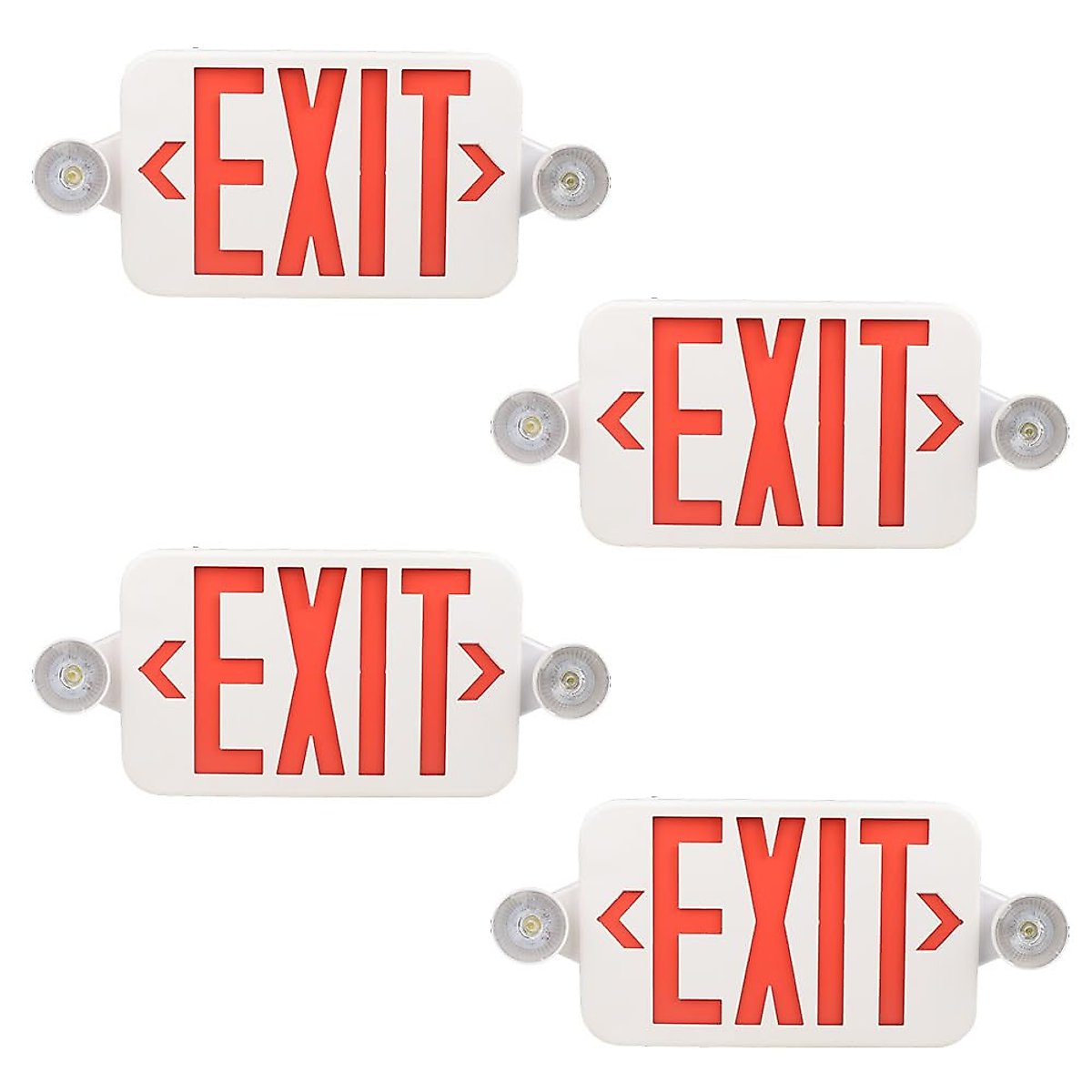 Ciata 4 Pack Emergency Exit Lights with Battery Backup - High Visibility Fire Exit Signs - Universal Emergency Lights for Business or Residential - Rechargeable Exit Sign Battery Included