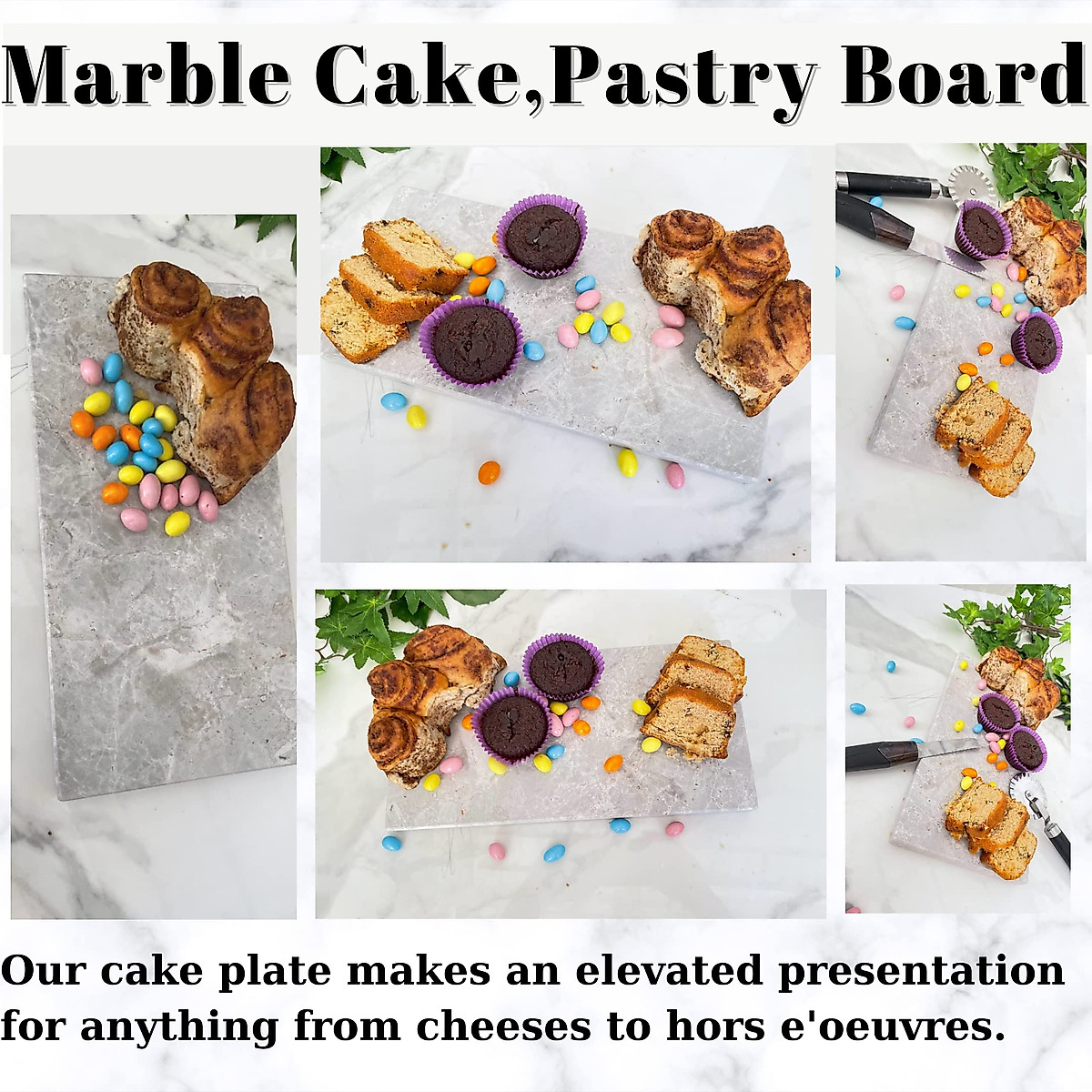 Marble Serving Tray,Rectangle Marble Tray Cutting,Small Marble Meet,Cheese,Pastry Board,Counter Marble Organizer Kitchen,Bathroom,Dresser Marble Vanity Tray