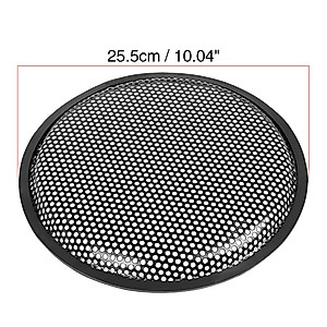 X AUTOHAUX Universal 10 Inch Car Audio Speaker Subwoofer Metal Waffle Grill Cover Protector with Rubber Edge and Clips 2pcs