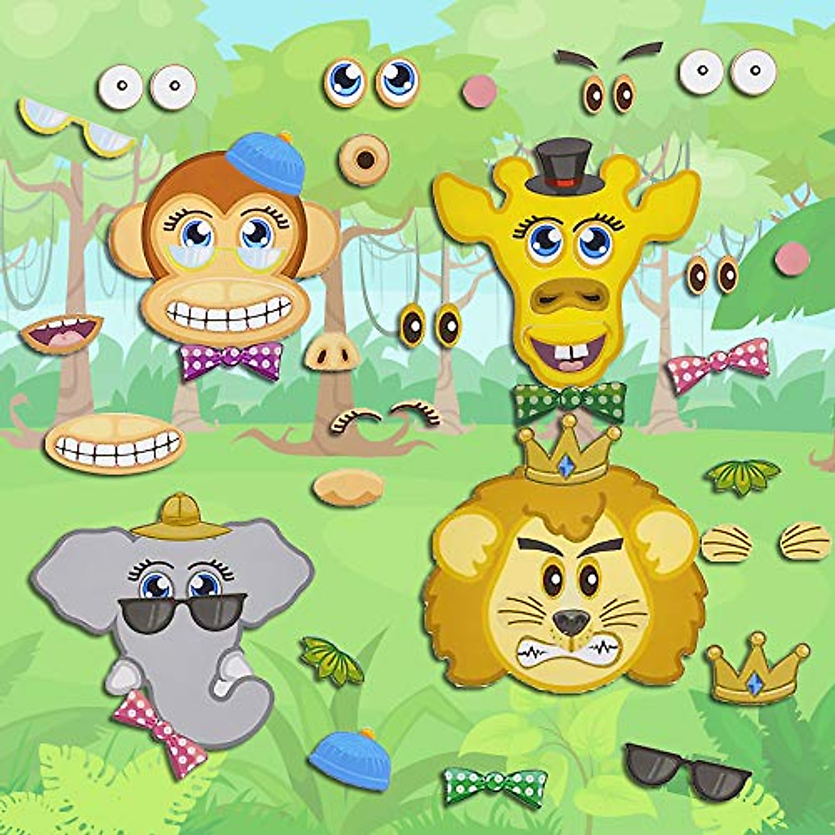 ArtCreativity Make Your Own Zoo Sticker Assortment, Set of 24 Sheets, Unique Arts ‘n Crafts Activity Supplies Kit for Kids, Sticker Prize, Fun Birthday Party Favor, Goodie Bag Filler