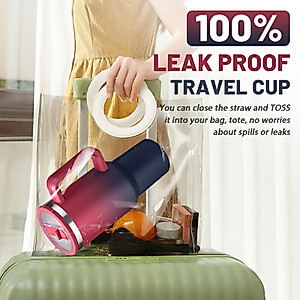 ICIOI 40 oz Insulated Tumblers Mug Compatible for Travel, Cups with Lid and Built-In Straw, Spill Proof Water Bottle with Handle, Stainless Steel Hydro Thermal Jug Fits in Car Cupholder