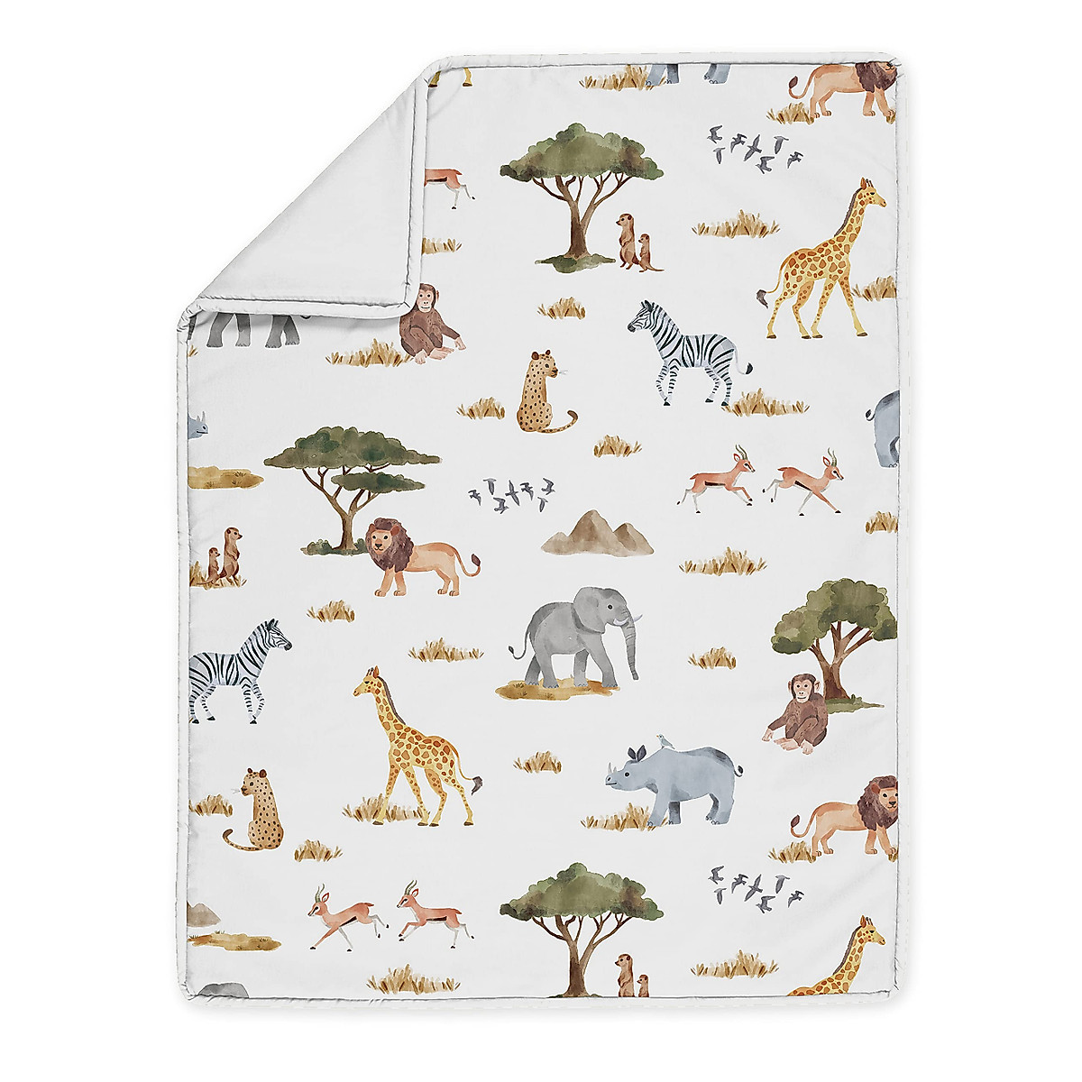 Sweet Jojo Designs Jungle Animals Baby Boy Girl Nursery 4pc Crib Bedding Set Dark Hunter Green Yellow Grey Rust Orange Black White Wildlife Safari Animal Elephant Giraffe Lion Monkey Leopard Cheetah