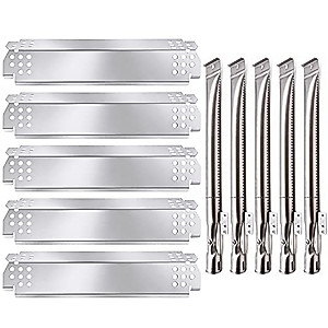 Criditpid Grill Repair Parts Kit for Nexgrill 720-0888N, 720-0888, 720-0830H, 720-0864, Grill Heat Plate Shields and Burner Tubes Replacement for Members Mark 720-0882D Grill Models