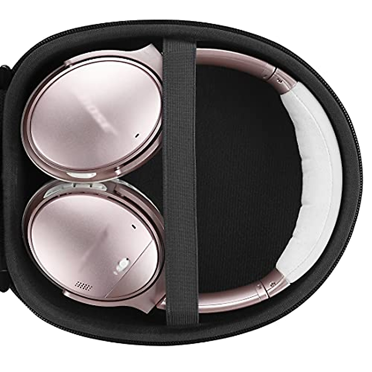 Linkidea Headphones Carrying Case Compatible with Bose QC45, QC35 II, QC 35, QC 25, AE2, AE2i, AE2w Case, Protective Hard Shell Travel Bag with Cable, Charger Storage (Black)