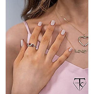 Elegant 10k White Gold Double Heart Garnet and Diamond Infinity Ring (Size 8.25)