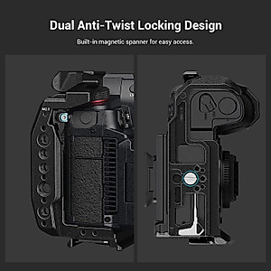 SmallRig GH6 Camera Cage for Panasonic LUMIX GH6, Streamlined Structure Camera Rig, Built-in NATO Rail & Cold Shoe Mount 3440