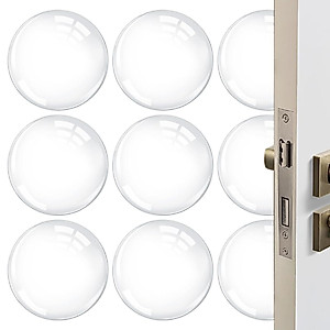 Door Stopper Wall Protector 1.57”, Wall Door Handle Stopper, Clear Rubber Door Knob, Quiet Wall Protector for Door Handle, Door Knob Wall Protector for Kitchen Cabinets, Self Adhesive(Clear, 9pcs)