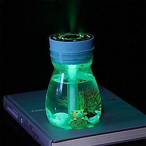 Micro Landscape Humidifiers, Mini Humidifier, Small Humidifier,Cute humidifier,Car Humidifiers,Air Humidifier,personal humidifier,Cool Mist Humidifiers For Bedroom Kids,Office Desk Humidifier(Blue)