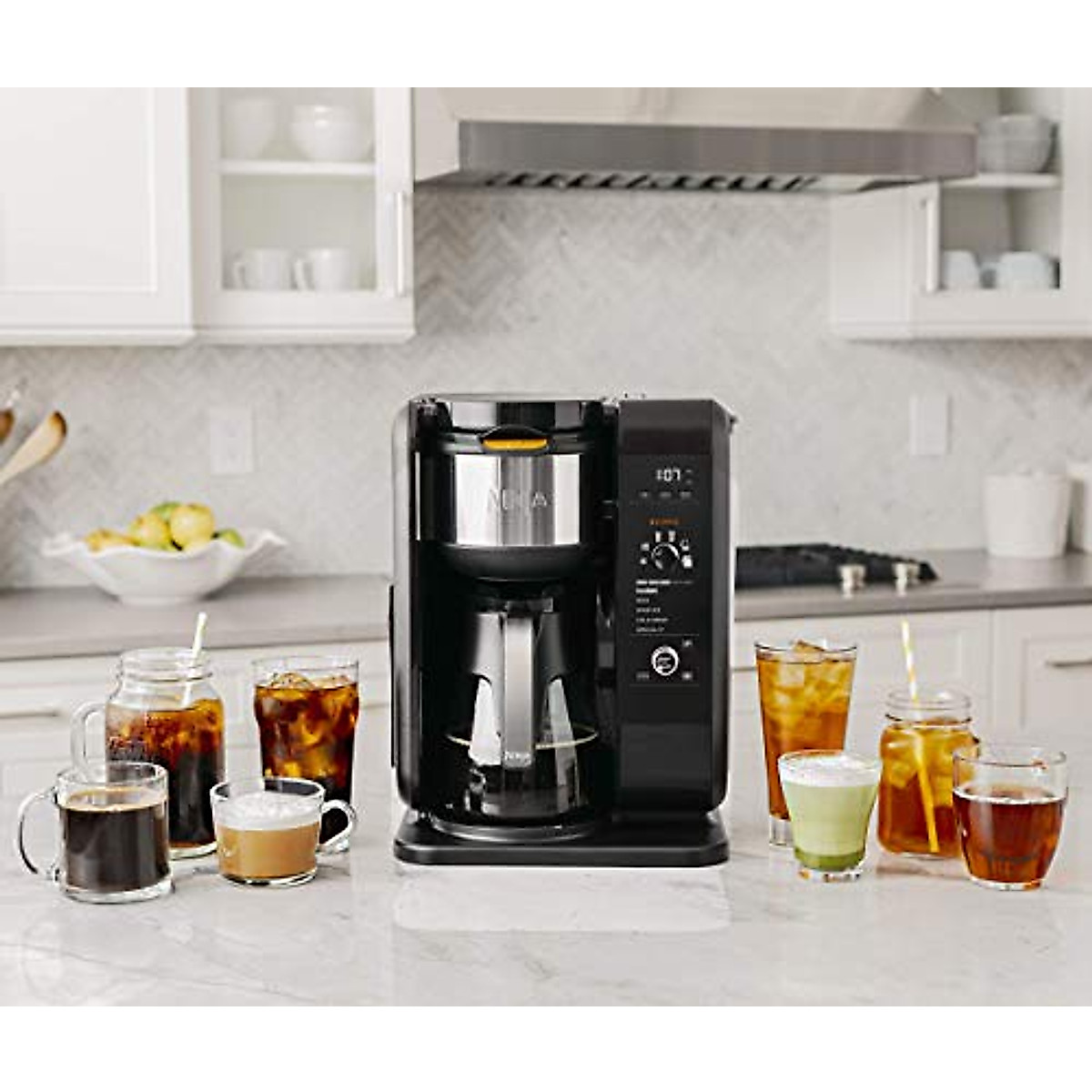 Ninja Hot and Cold Brewed System, Auto-iQ Tea and Coffee Maker with 6 Brew Sizes, 5 Brew Styles, Frother, Coffee & Tea Baskets with Glass Carafe (CP301) (Renewed)