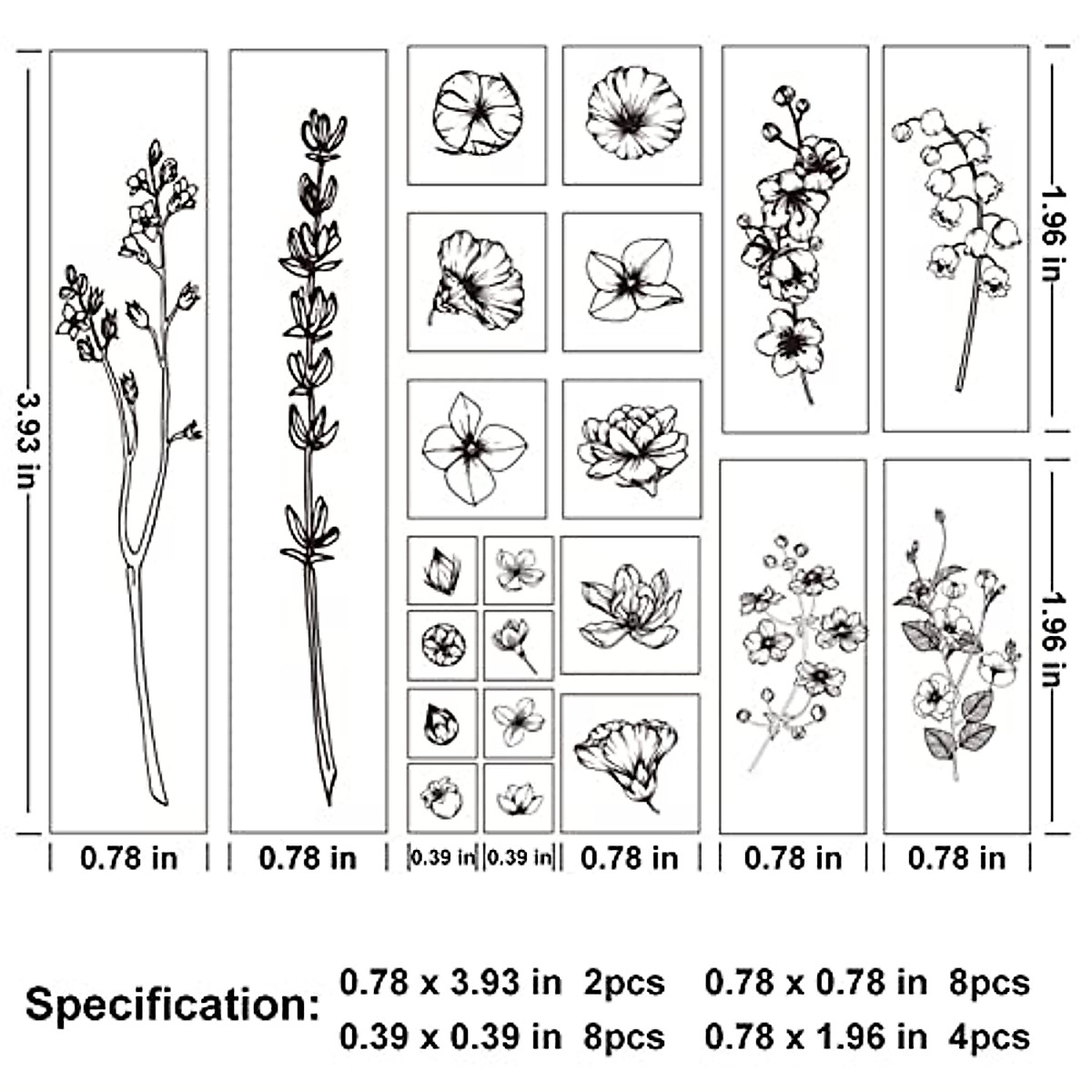 22 Pcs Plant Wooden Rubber Stamps Set, Plant Decorative Wooden Stamp DIY Craft Wooden Rubber Stamps for DIY Craft, Letters Diary and Craft Scrapbooking (Plant 2)