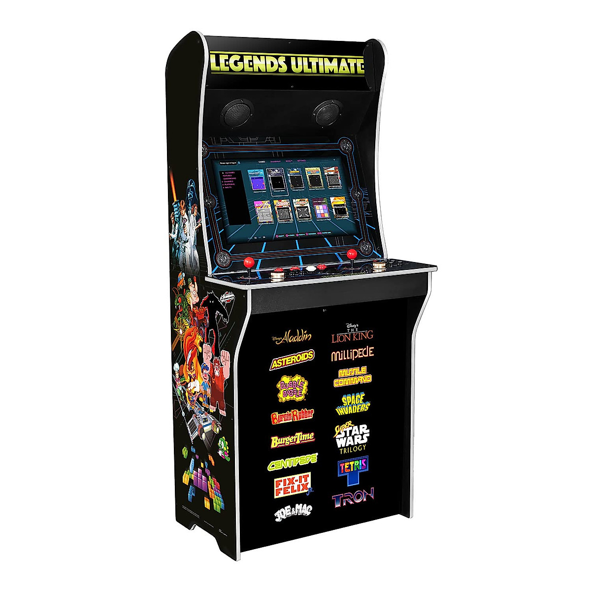 Legends Ultimate Arcade, Full Size Game Machine, Home, Classic Retro Video Games, Over 300 Licensed Arcade and Console Games, Action Fighting Puzzle Sports & More, WiFi, HDMI, Bluetooth