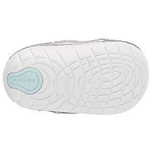 Stride Rite baby girls Soft Motion Kylo Sneaker, Silver/Multi, 4 Infant US