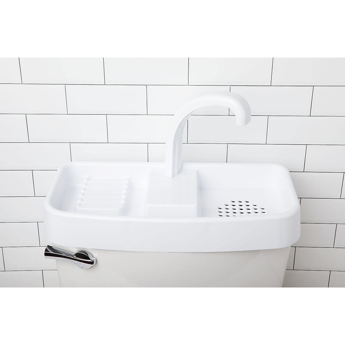 SinkTwice for toilet tanks 15.25" - 16.8" wide (measured with lid off)