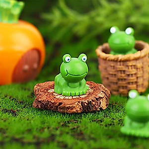 40 Pcs Cute Frog Miniature Figurines Resin Mini Frogs Moss Micro Landscape Blue-Eyed Frogs Animals Model DIY Craft Accessories for Home Garden Party Frog Cake Topper Decorations