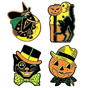Beistle Pkgd Halloween Cutouts 8.5 inches x 9.25 inches - 2 packs of 4 cutouts