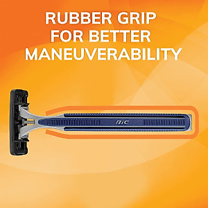 BIC Sensitive 3 Disposable Razors for Men With 3 Blades for Sensitive Skin, 12 Count Value Pack of Shaving Razors