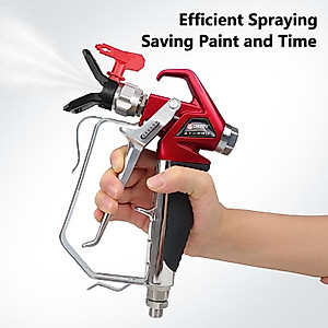 Airless Paint Spray Gun High Pressure 4000 PSI with Reversible 517 Nozzle Tip Guard Swivel Joint for Airless Paint Sprayers ZT-PRO