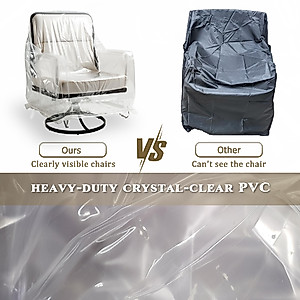 IndigoTempest9 Outdoor Swivel Lounge Chair Cover 2 Pack, Waterproof Heavy Duty Outdoor Chair Covers, Patio Rocking Chair Covers for Outdoor Furniture, (39" L x 37" W x 38" H), Clear PVC