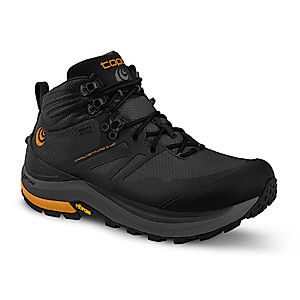 Topo Athletic Men's Trailventure 2 WP Comfortable Waterproof 6MM Drop Trail Running Boots, Athletic Shoes for Trail Running, Charcoal/Orange, Size 10