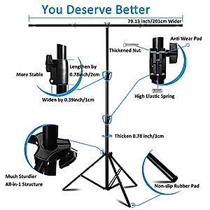 Heysliy 6.5 X 9.6 FT Green Screen Backdrop Kit with 6.5 X 6.5 FT Portable Backdrop Support Stand, Greenscreen Kit Stand with Green Cloth and 4 Spring Clamps, for Photoshoot Streaming Zoom Gaming