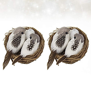 VALICLUD 8pcs Simulated Bird Nest Home Bird Nest Decor Artificial Bird Nest Bird Nest Ornament Fake Bird