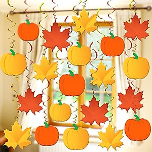 KatchOn, Thanksgiving Swirls for Thanksgiving Decorations Indoor - Pack of 30, No DIY | Thanksgiving Hanging Decorations, Fall Decorations Indoor | Fall Office Decor, Fall Classroom Decorations