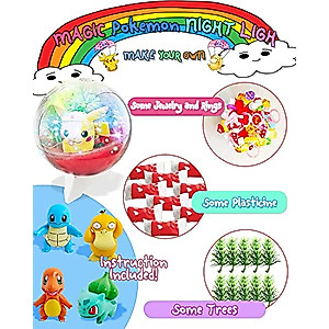 Make Your Own Night Light Kit for Kids - Light-Up Easter Egg Terrarium Craft Kit for Pokemon - Arts & Crafts Activities Kit - Bedroom Decoration Easter Gifts for 4 5 6 7 8-12 Year Old Kids- Yellow
