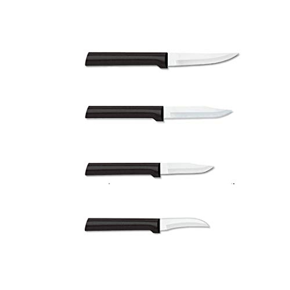 Rada Cutlery Paring Knives Starter Kit – 4 Piece Knife Set with Stainless Steel Black Resin Handles Made in The USA