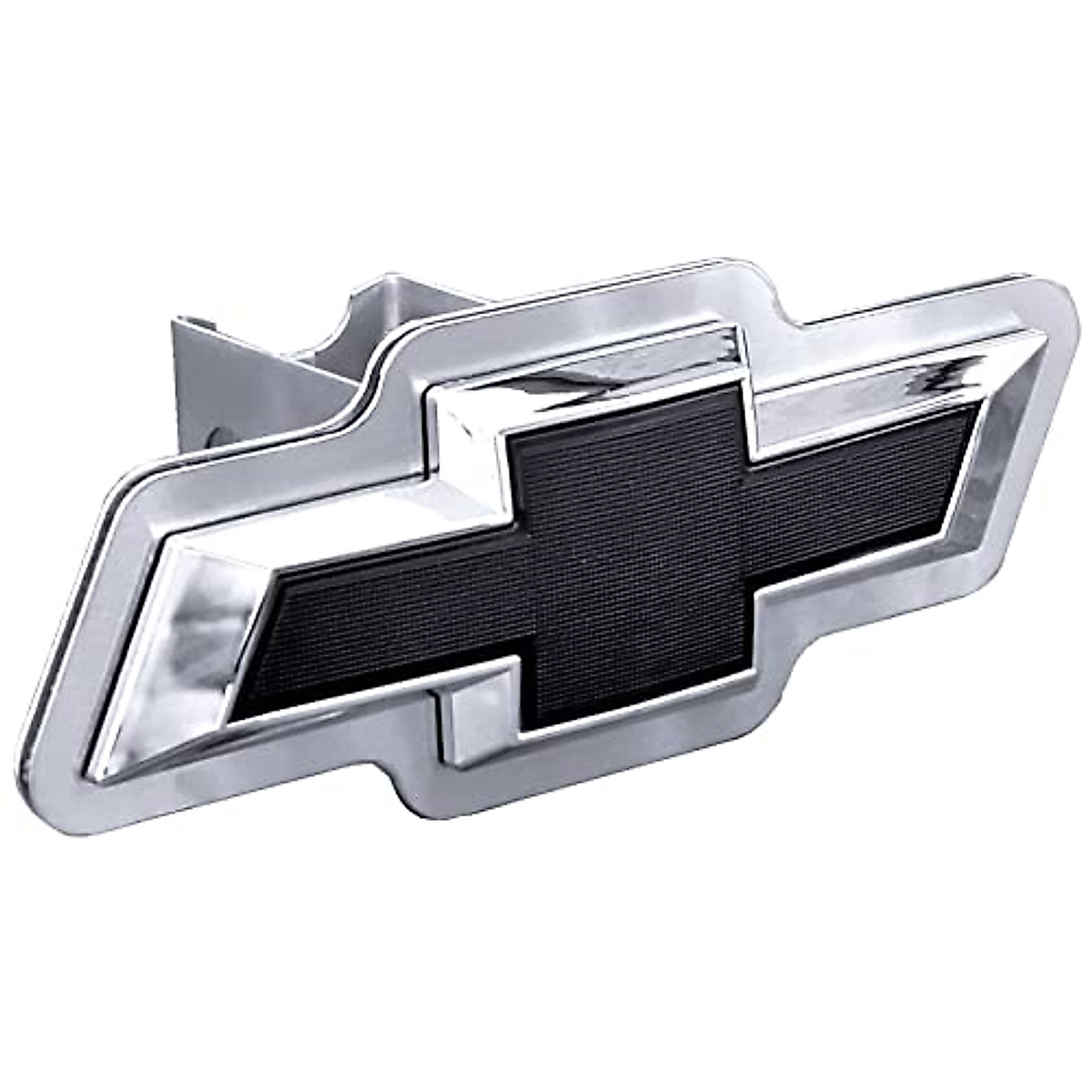 Au-Tomotive Gold, Inc. Class III Trailer Hitch Plug for Chevrolet Black Logo (Chrome on Brushed)