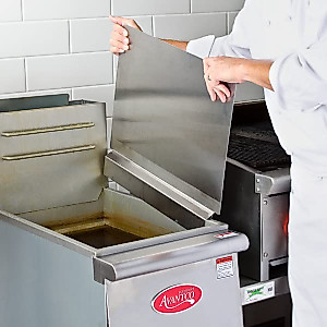 Chef Master 90059 Commercial Deep Fryer Splash Guard | Stops Oil From Splattering | Clips Provide a Secure Fit | Durable 18 Gauge Stainless Steel | Measures 20.5 x 15 Inches | 2 Pack