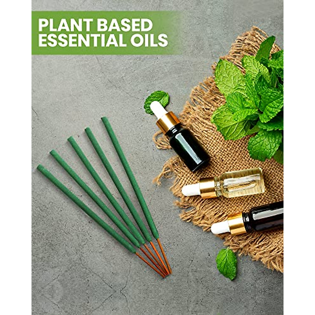 Mosland Naturals Mosquito Repellent Incense Sticks, 12 Large Citronella Incense Sticks Bug Repellent Incense Stick for Outdoor, Camping Mosquito Repellent 3 Hours Protect