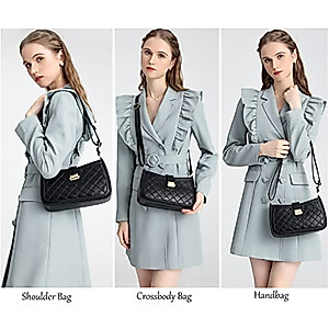 Women Crossbody Purses Wallet Shoulder Bags Hobo Bags Grid Pattern Adjustable Strap