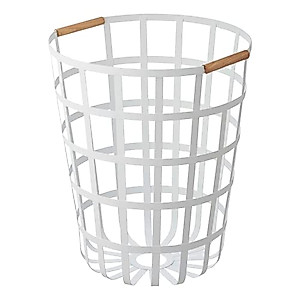 YAMAZAKI home Tosca Round Laundry Basket White,